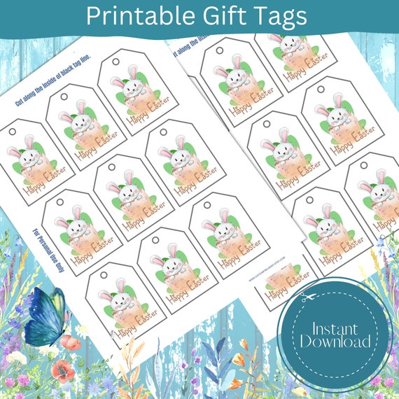 Printable Easter Tags,Printable Tags,Printable Gift Tags,Easter Basket ...