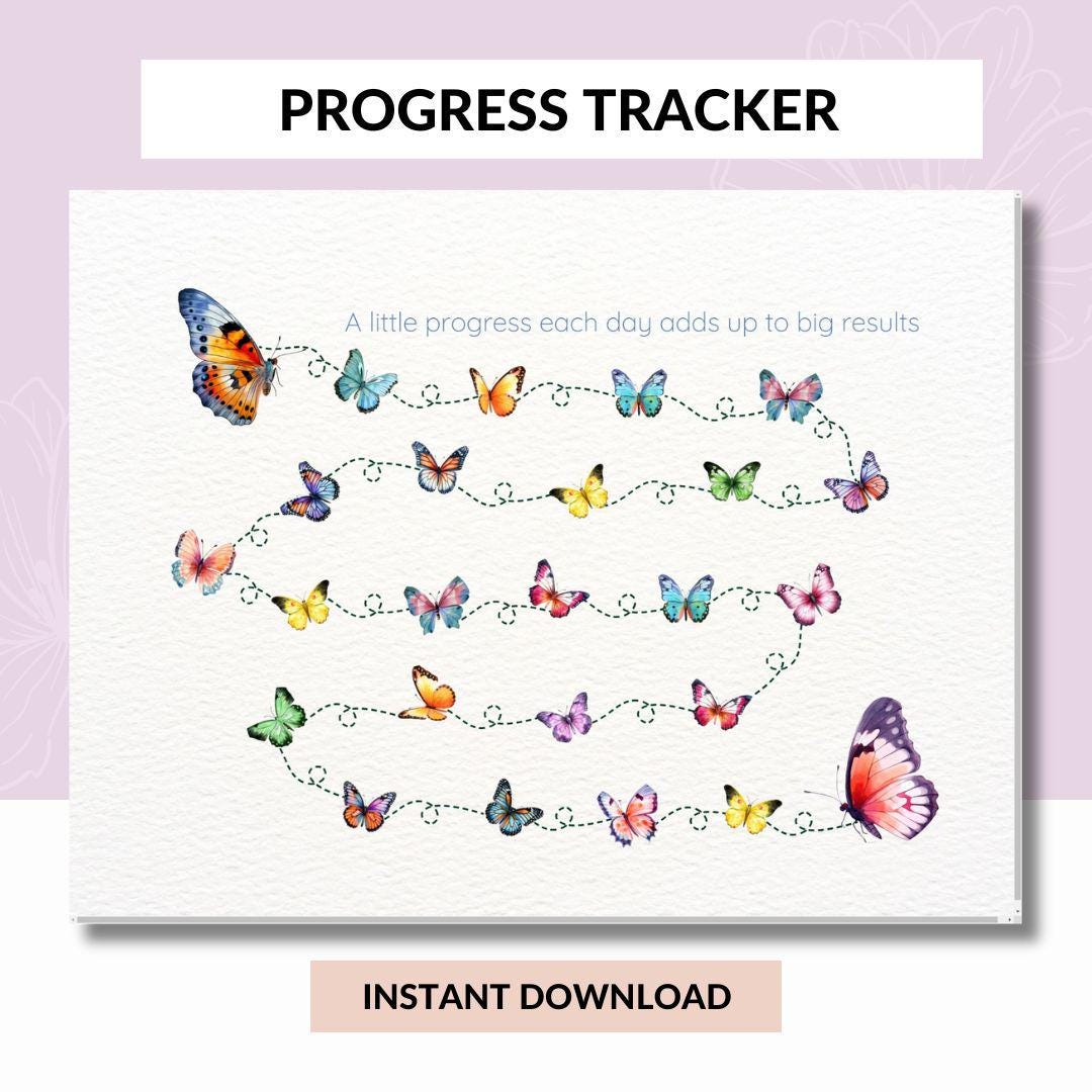 Progress Tracker Butterfly Countdown Butterfly Progress Chart