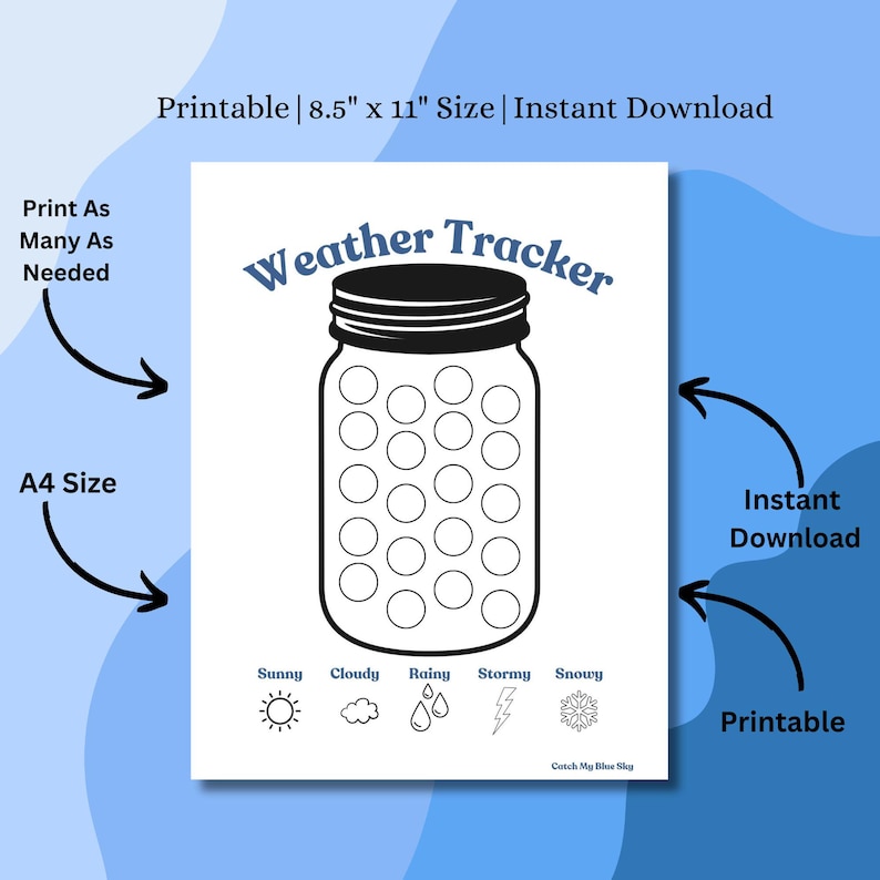 Printable Weather Tracker | Daily Weather Log | Weather Journal ...