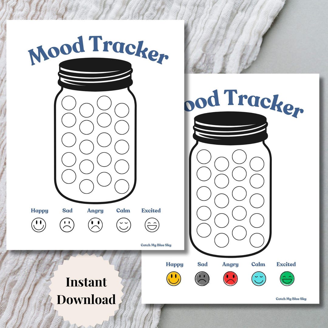 Mood Tracker Printable | Mental Health Journal | Daily Mood Log | Self ...