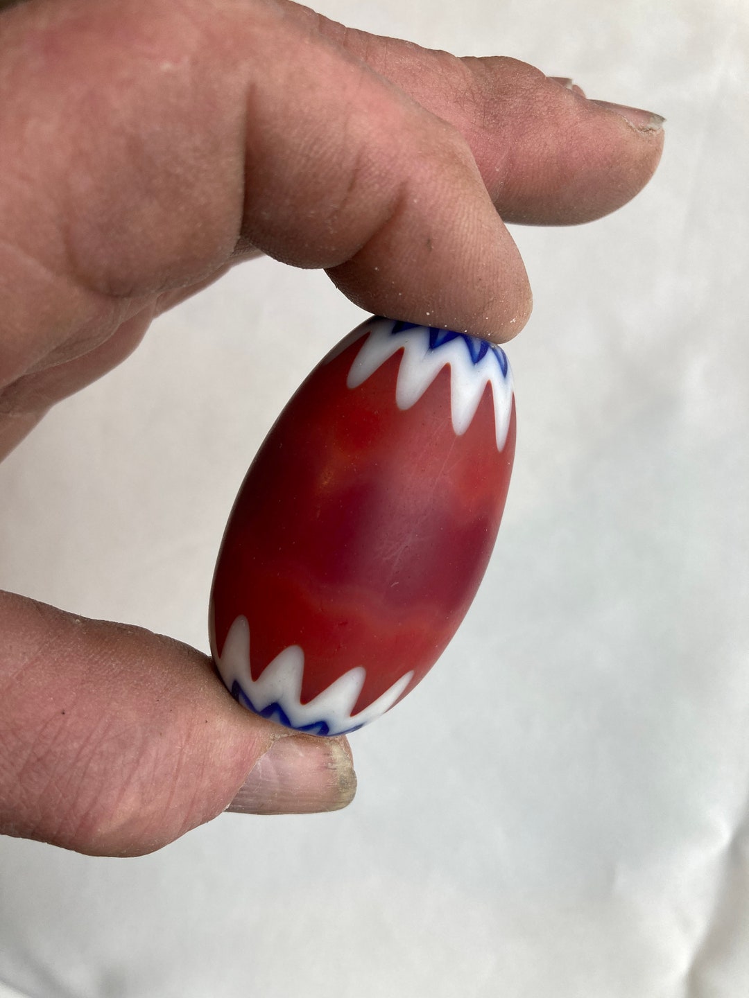 Giant Red, Cobalt Blue, and White Classic Seymour Chevron Bead,matte ...