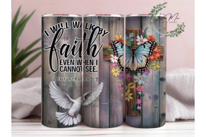 Christian Tumbler Wrap PNG Graphic Inspirational Bible Faith Based ...
