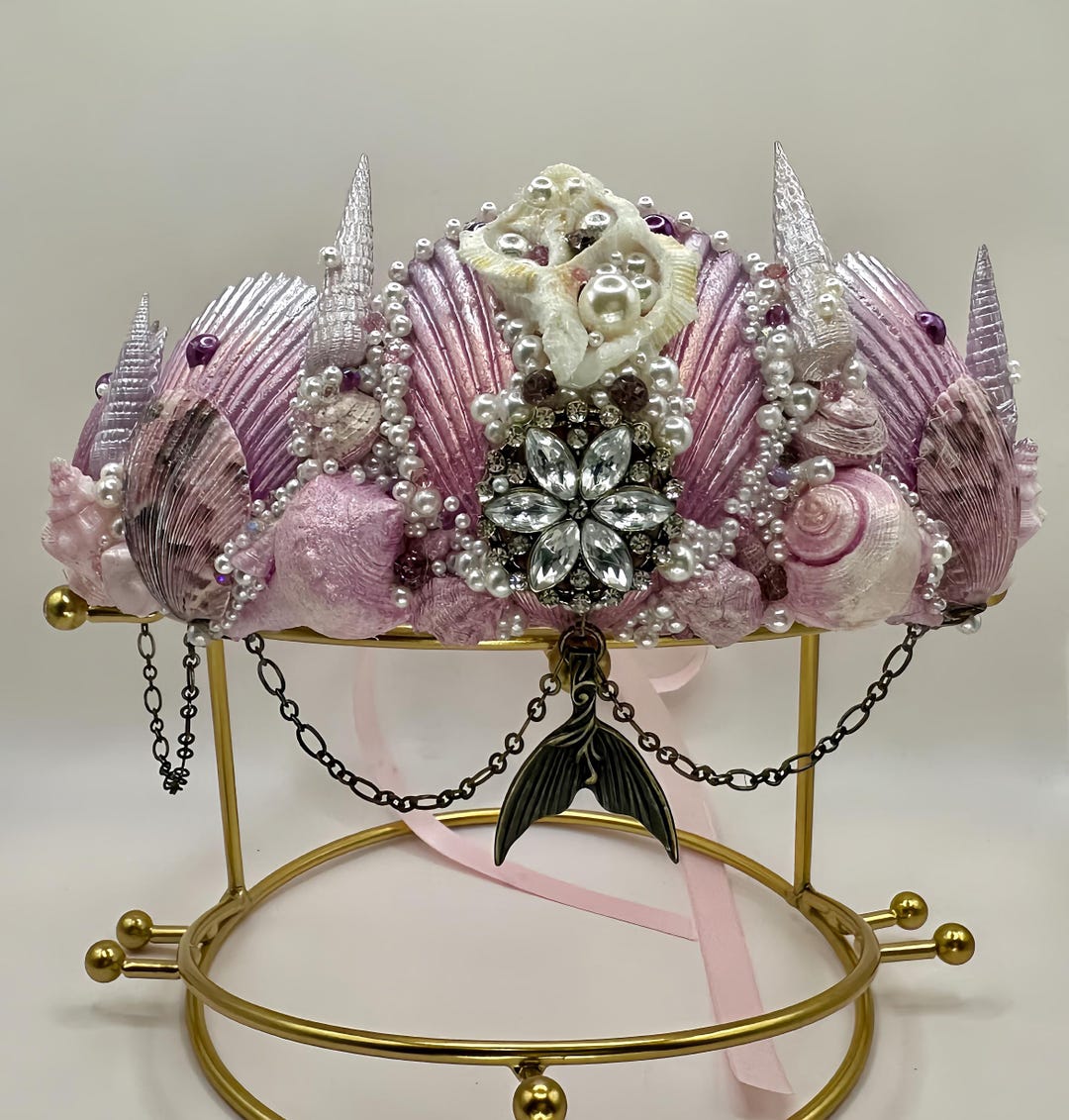 Iridescent Mystic Siren Crown - Handmade Mermaid Shell Tiara in ...