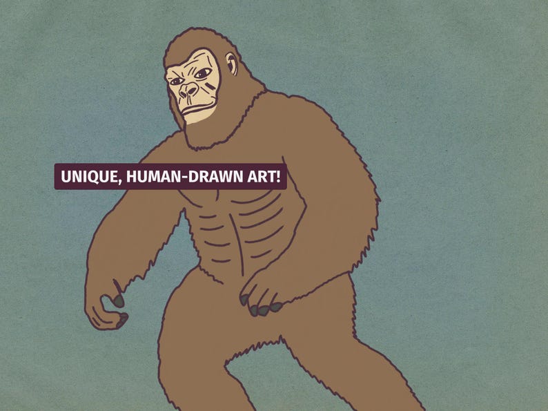 Humanoid Cryptids Clipart Illustration Pack Vol. 1 - Hand-drawn, Hi-res ...