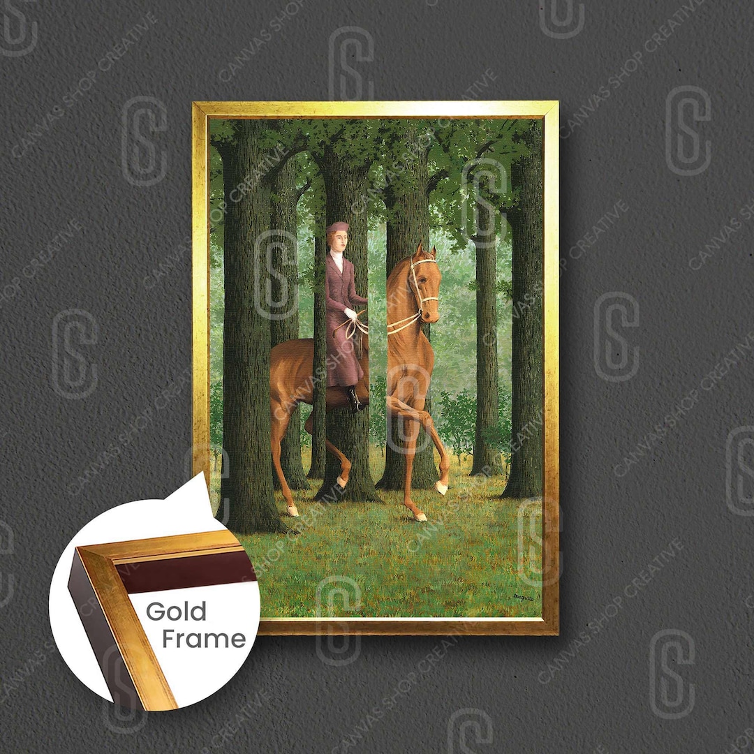 Rene Magritte the Man Riding His Horse in the Forest the Blank ...