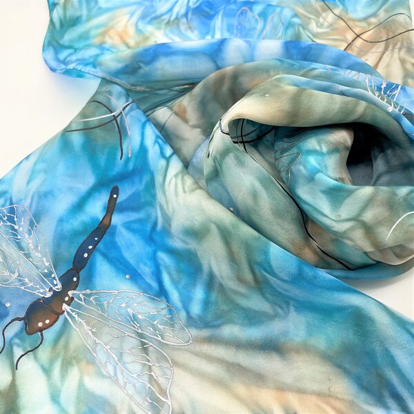 Dragonfly Silk Scarf - Etsy