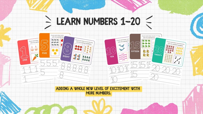 Tracing Numbers 1-20 Worksheets Toddler Counting Activities Printable ...