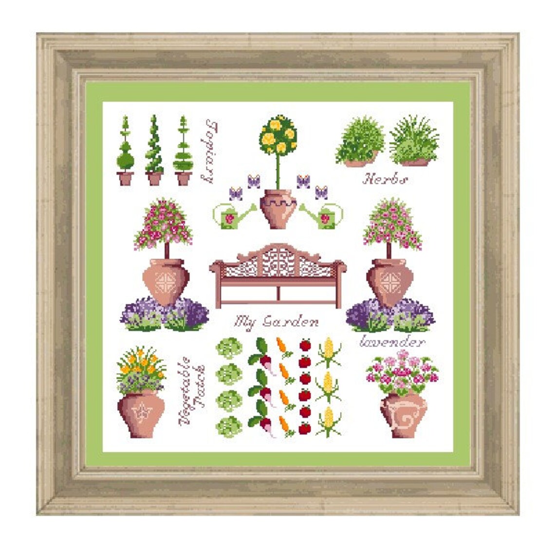 Cross Stitch Pattern, GARDEN SAMPLER - Etsy
