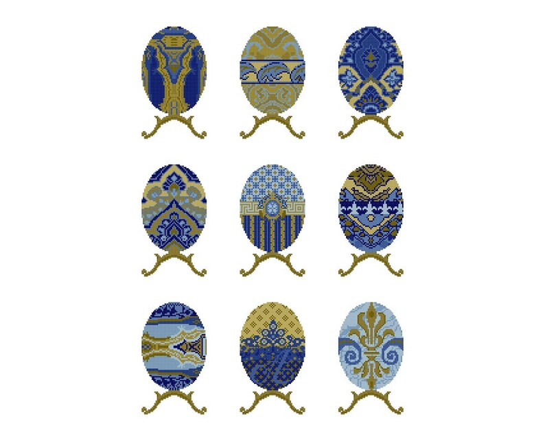Cross Stitch Pattern, EGG SAMPLER, Blue - Etsy