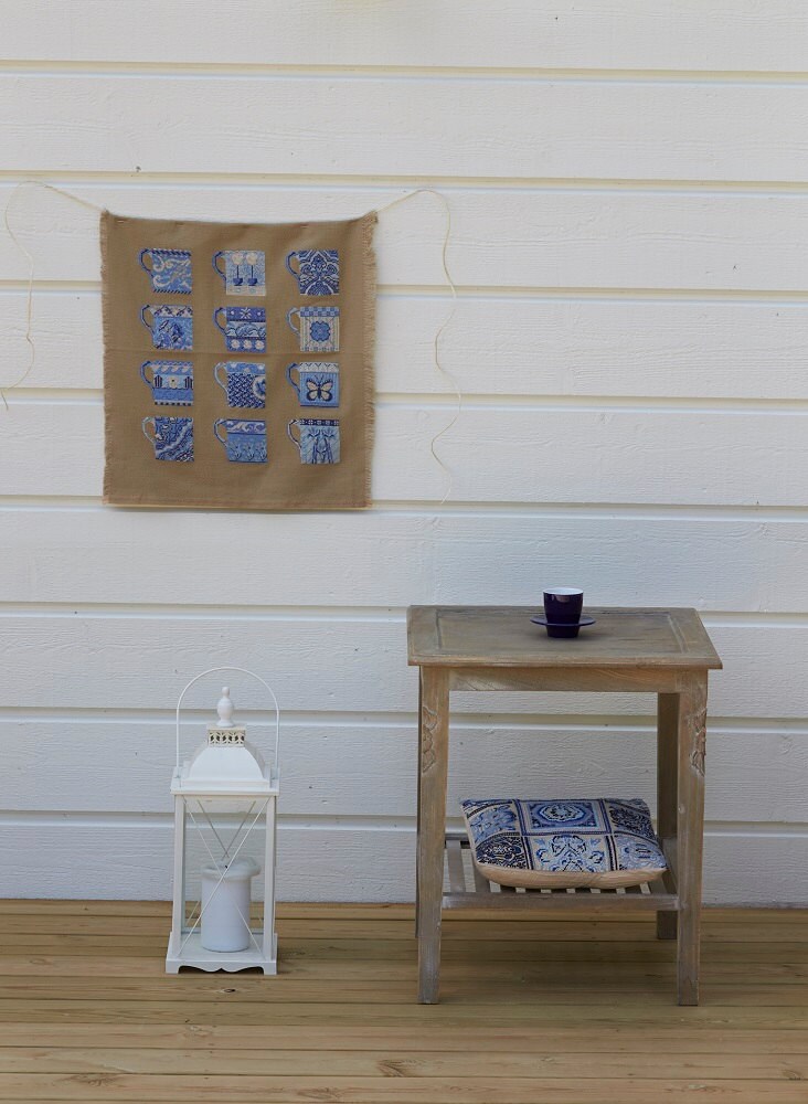 Cross Stitch Pattern BLUE CUPS - Etsy
