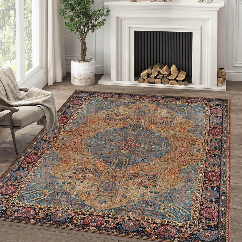 Blue Persian Rug - Etsy