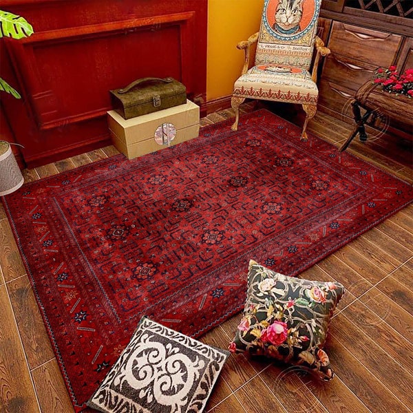 Red Persian Rug - Etsy