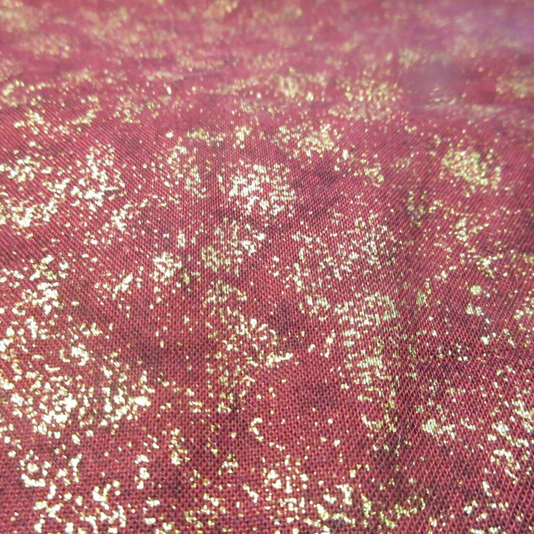 Metallic Gold Speckled Dark Maroon Holiday Craft Quilt Fabric 44x25 ...