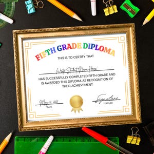 Printable K-5 Graduation Certificates | Elementary School Diploma ...