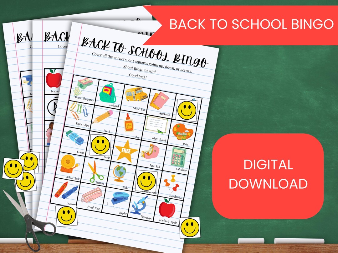 Back to School Bingo Game Printable | A4/US LETTER SIZE | Digital ...