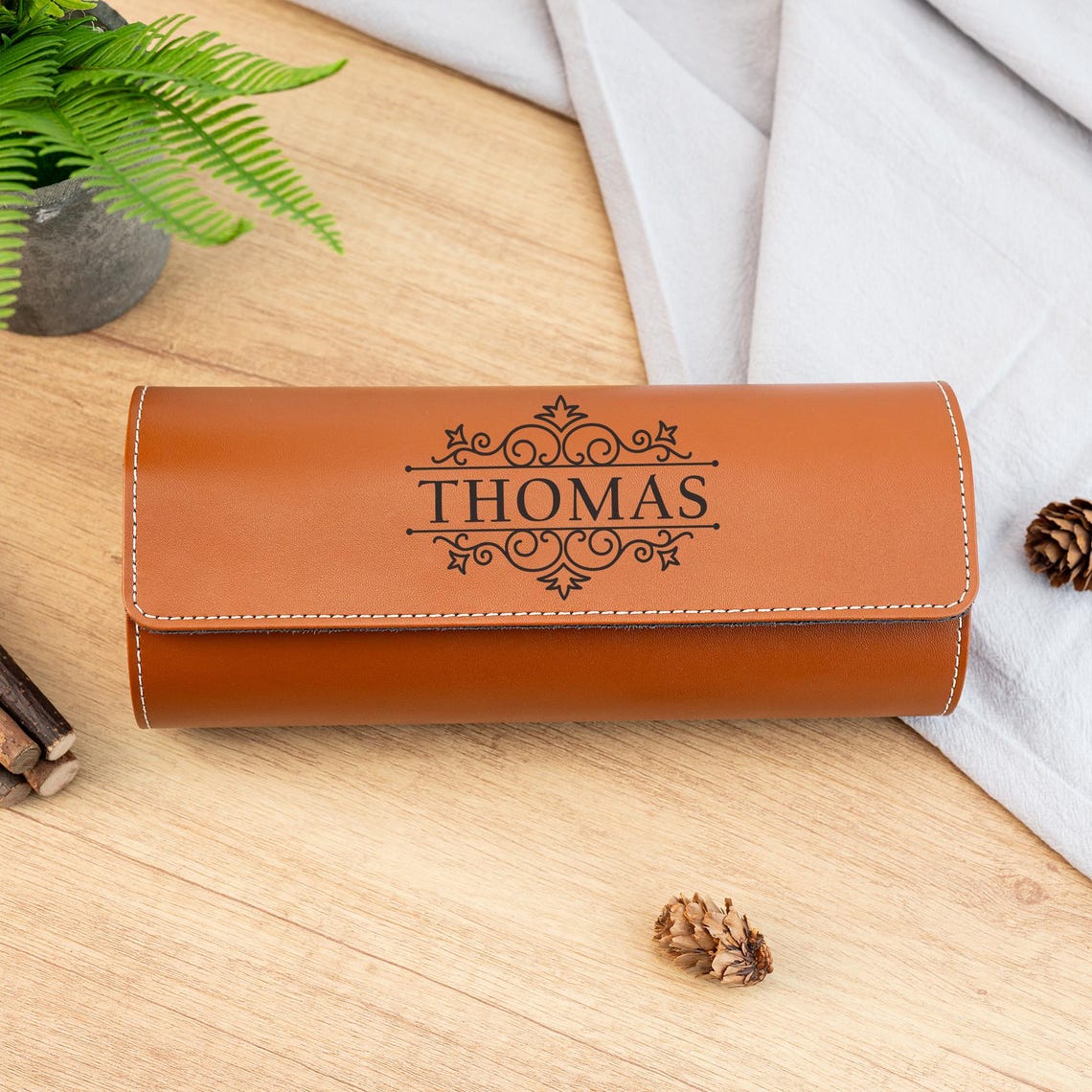 Custom Men's Watch Case With Name,leather Watch Case,travel Watch Case ...