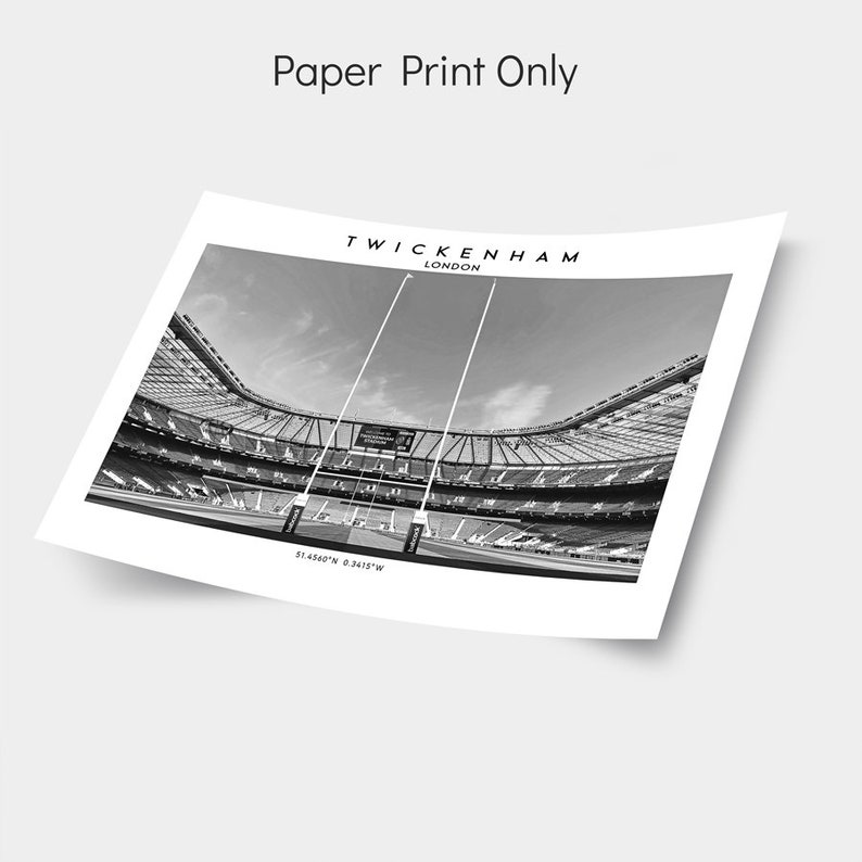 Twickenham Rugby Stadium Poster, Iconic Rugby Stadium Wall Art Print ...