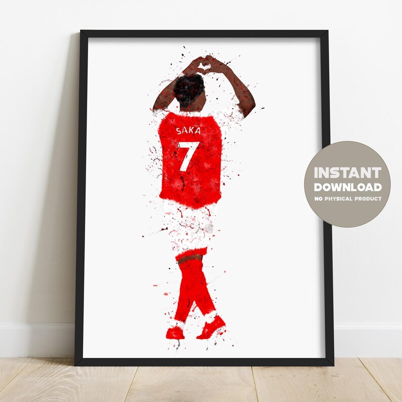 Bukayo Saka Digital Poster, Football Player Wall Art, Saka Fans Gift - Etsy