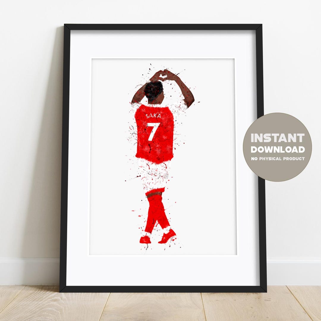 Bukayo Saka Digital Poster, Football Player Wall Art, Saka Fans Gift - Etsy