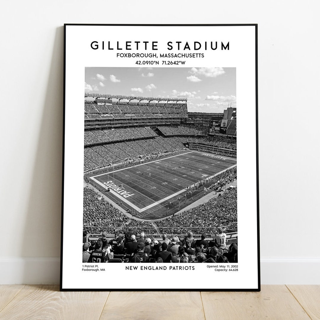 Gillette Stadium Poster, New England Patriots Football Stadium Wall Art ...