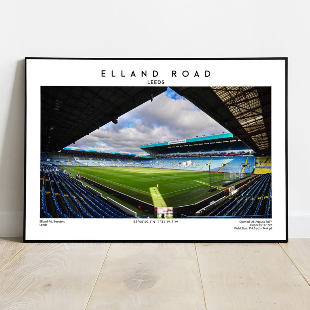 Elland Road Stadium Poster, Football Wall Art Print, Soccer Fans - Etsy UK