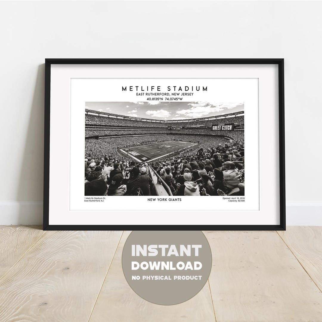 Metlife Stadium Digital Poster - NY Giants Football Stadium Wall Art - Etsy