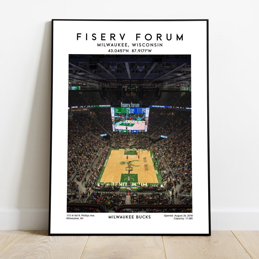 Fiserv Forum Poster, Milwaukee Basketball Stadium Wall Art Print - Etsy