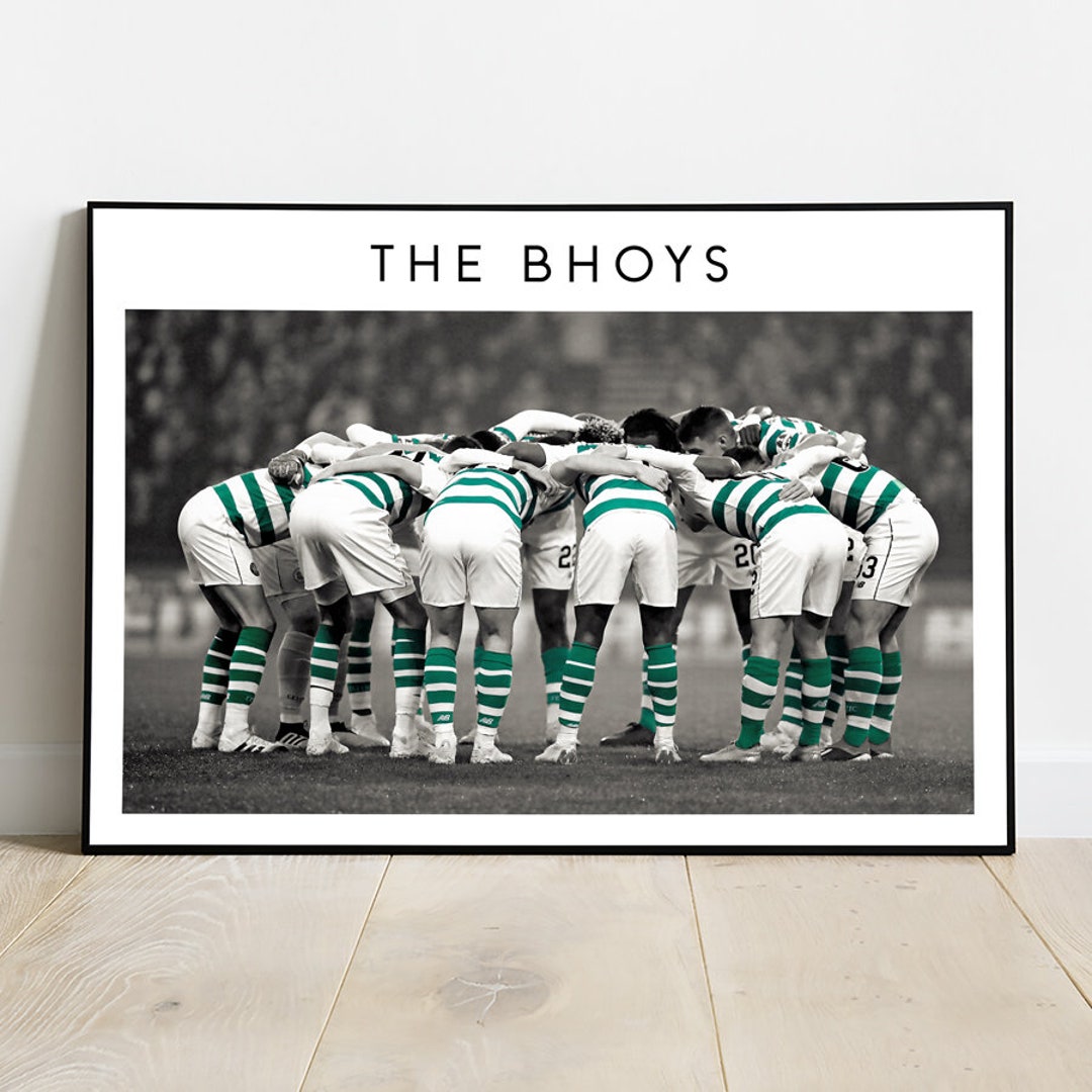 Celtic Football Team Huddle at Celtic Park Poster, Scottish Premiership ...