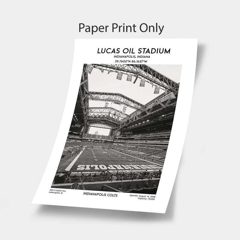 Lucas Oil Stadium Poster Print – Indianapolis Football Stadium Wall Art ...