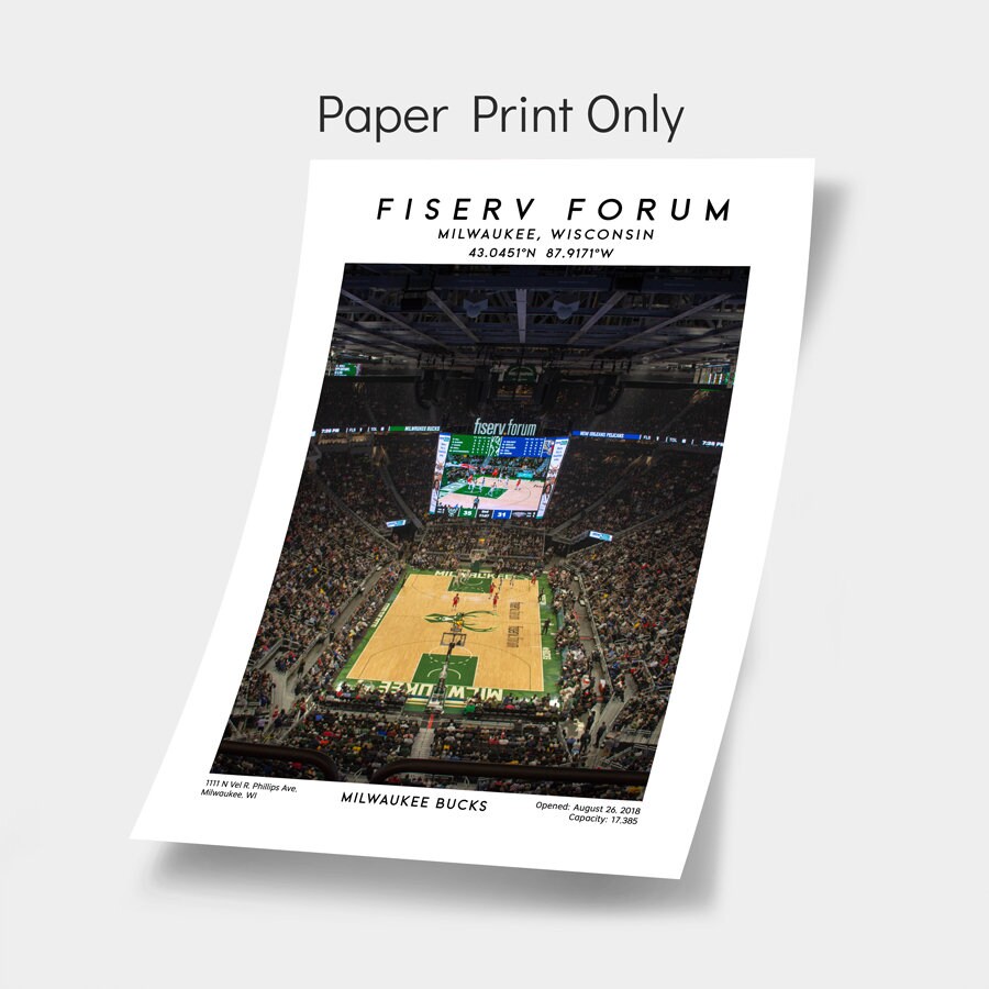 Fiserv Forum Poster, Milwaukee Basketball Stadium Wall Art Print - Etsy