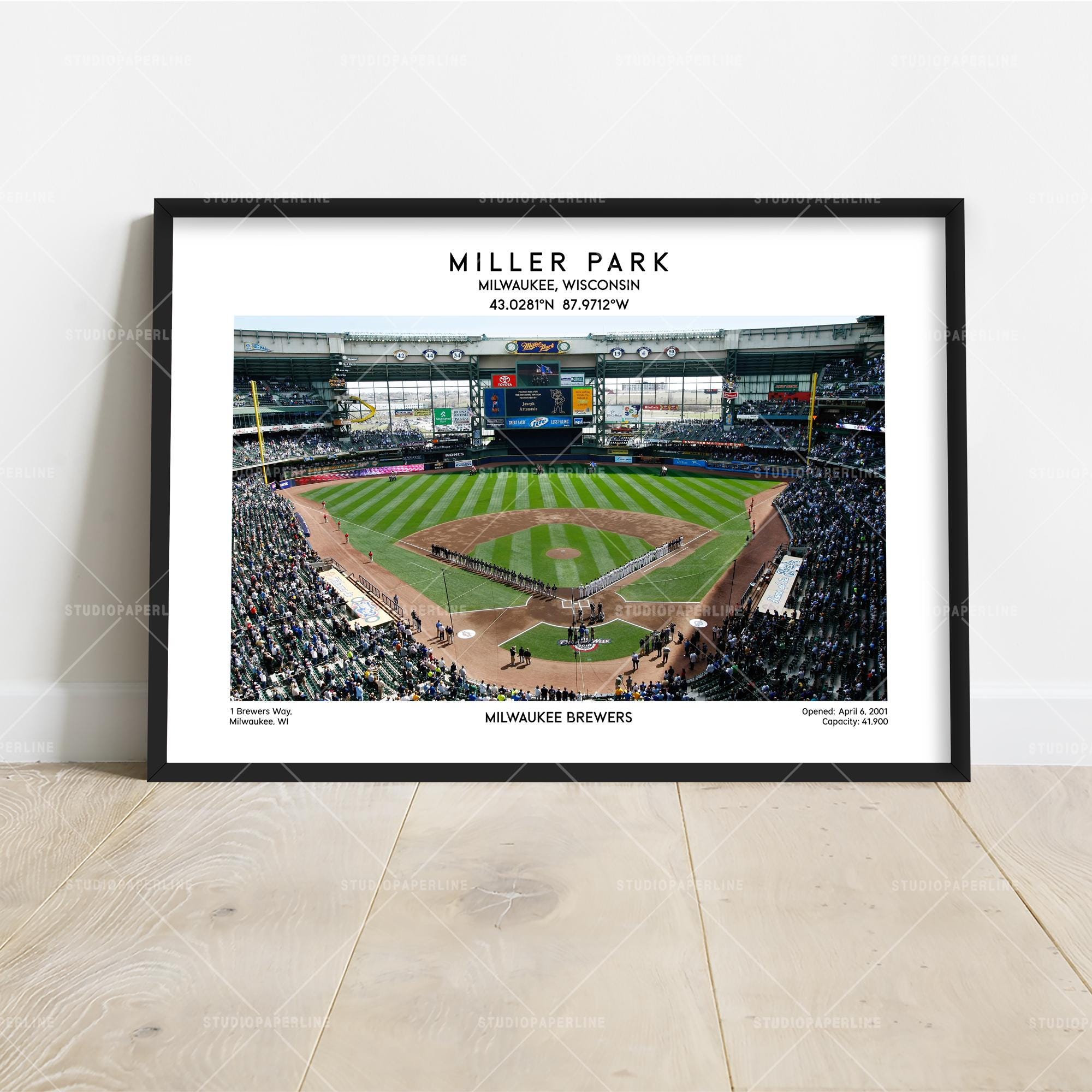 Miller Park Poster, Brewers Baseball Stadium Wall Art Print - Etsy