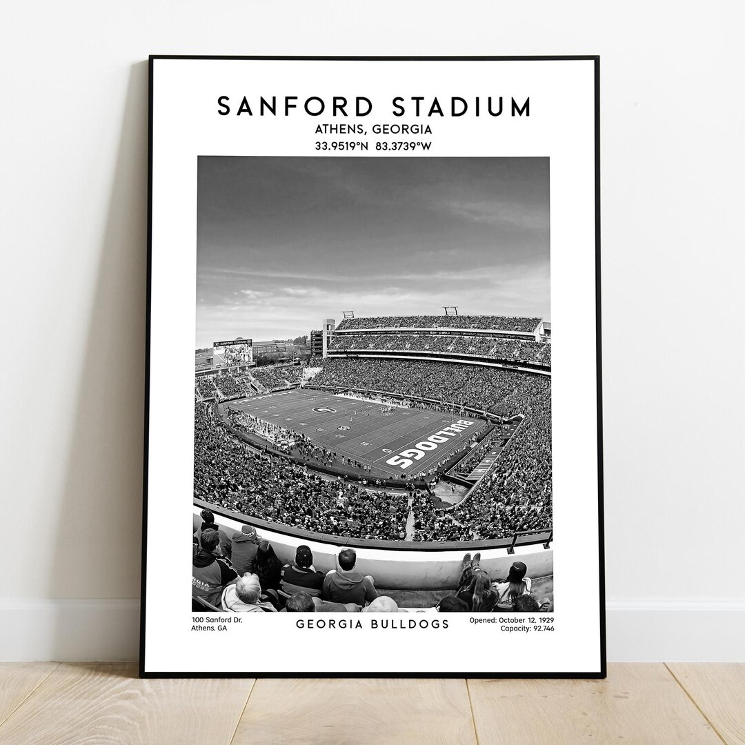 Sanford Stadium Poster Print – Georgia Bulldogs Football Wall Art - Etsy