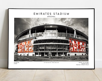 Arsenal Emirates Stadium Poster Arsenal FC Print the Gunners Arsenal ...