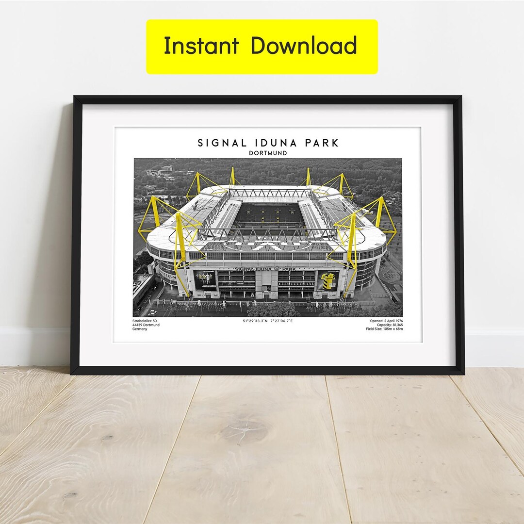Signal Iduna Park Digital Poster, Football Stadium Wall Art, Instant ...