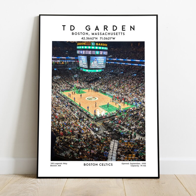 TD Garden Poster, Boston Celtics Basketball-Stadion Wandkunst Druck ...
