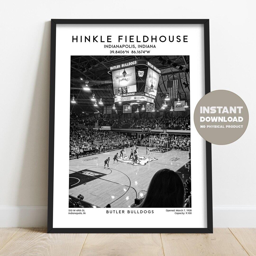 Hinkle Fieldhouse Digital Poster – Butler Bulldogs Basketball Stadium ...