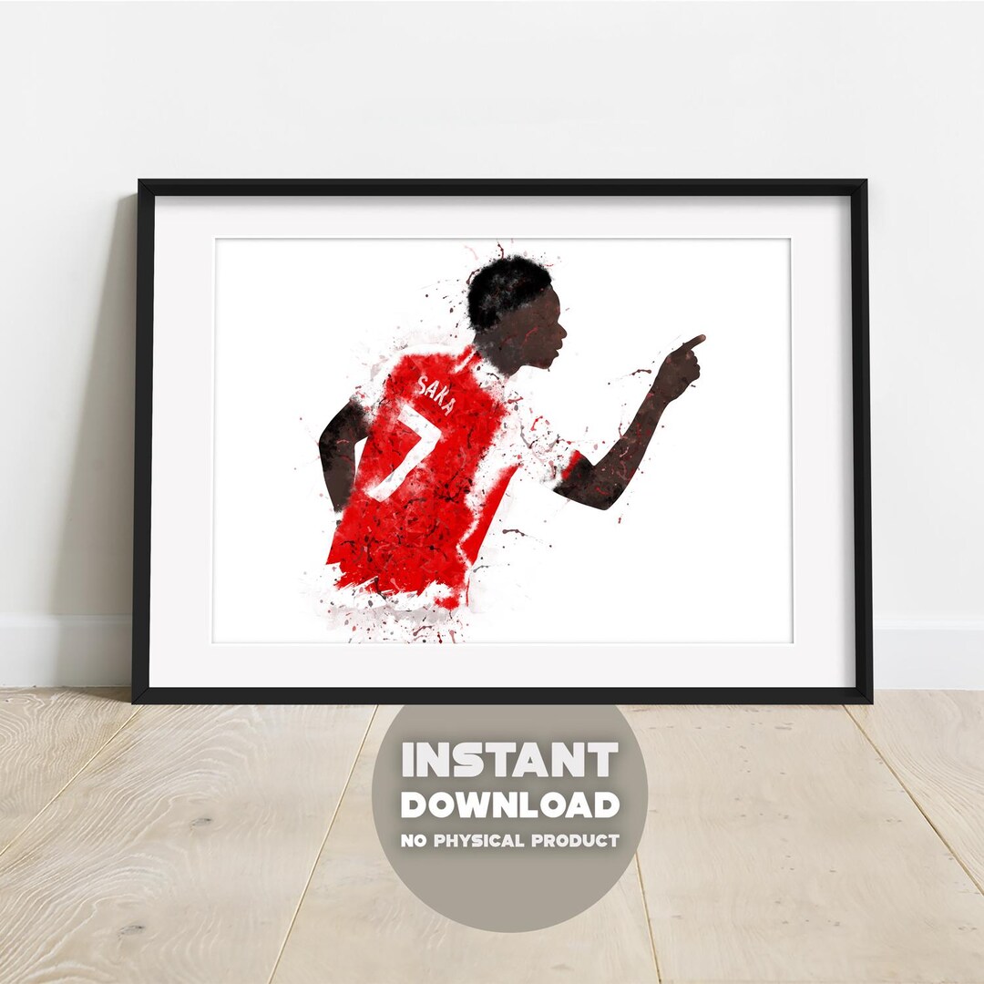 Bukayo Saka Digital Poster, Football Player Wall Art, Saka Fans Gift - Etsy