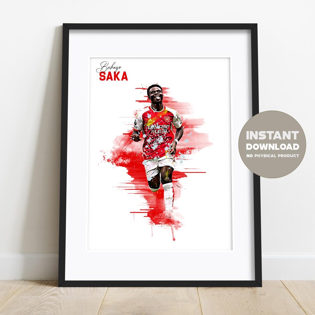 Bukayo Saka Digital Poster, Football Fans Wall Art, Instant Download - Etsy
