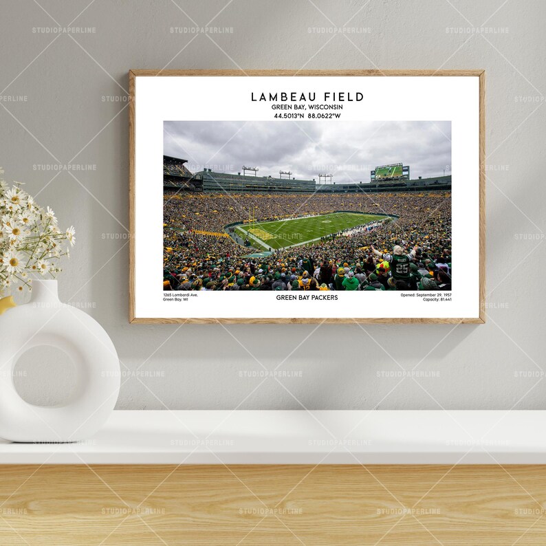 Lambeau Field Stadium Poster Print – Green Bay Football Stadium Wall ...