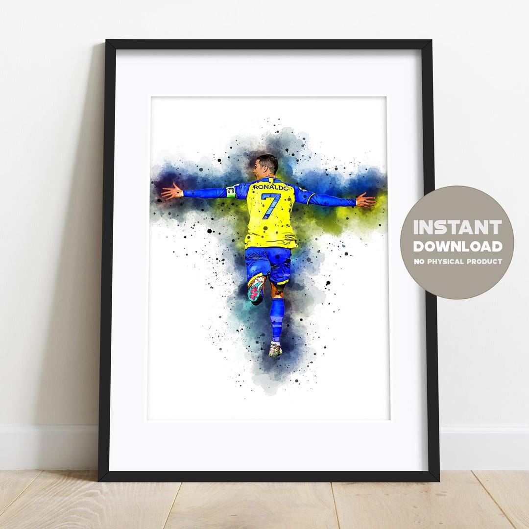 Cristiano Ronaldo Al Nassr Football Wall Art Digital Poster, CR7 Fans ...