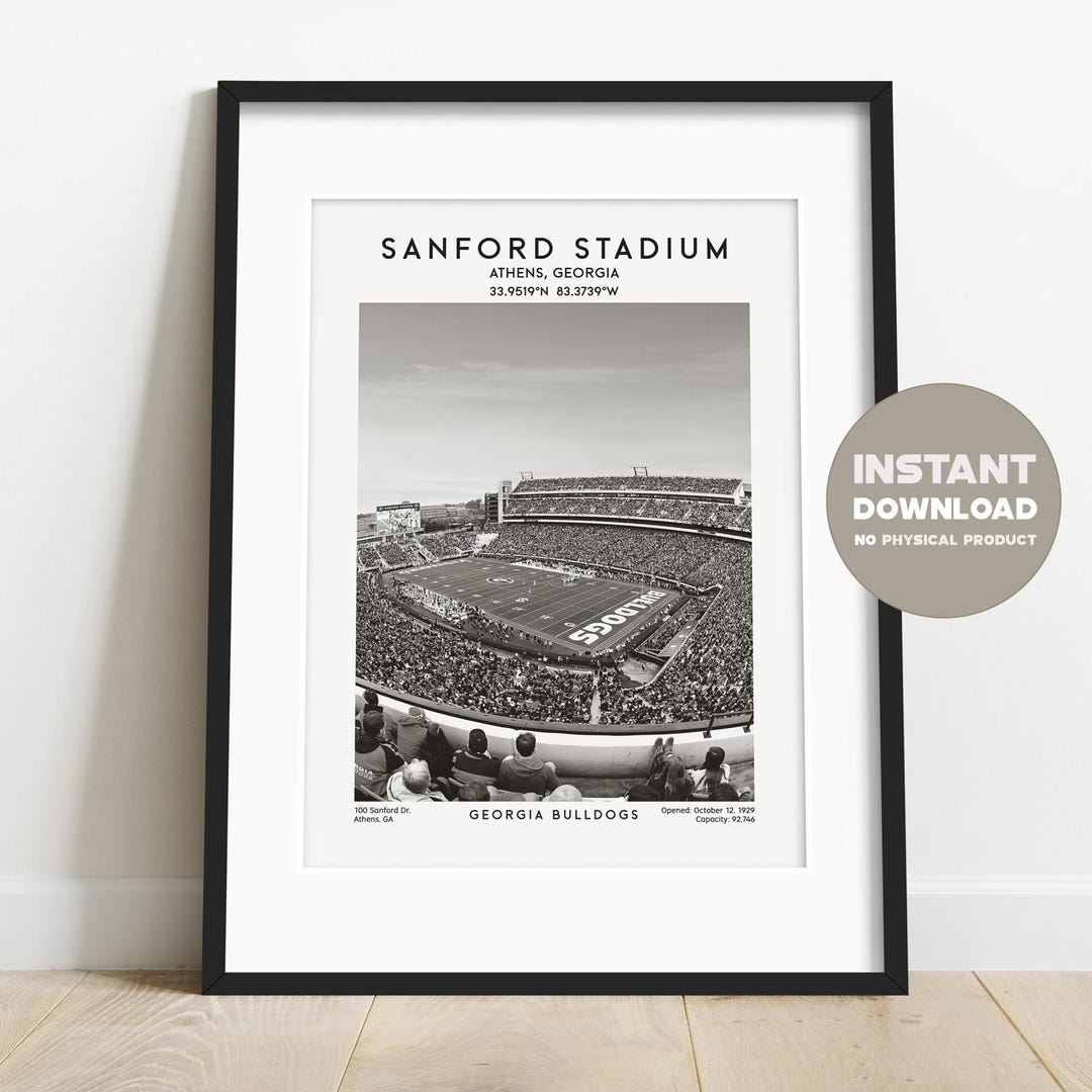Sanford Stadium Digital Poster – Georgia Football Wall Art Print - Etsy