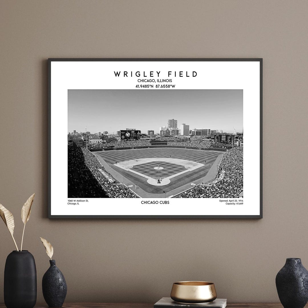 Wrigley Field Poster – Chicago Baseball Stadium Wall Art - Etsy