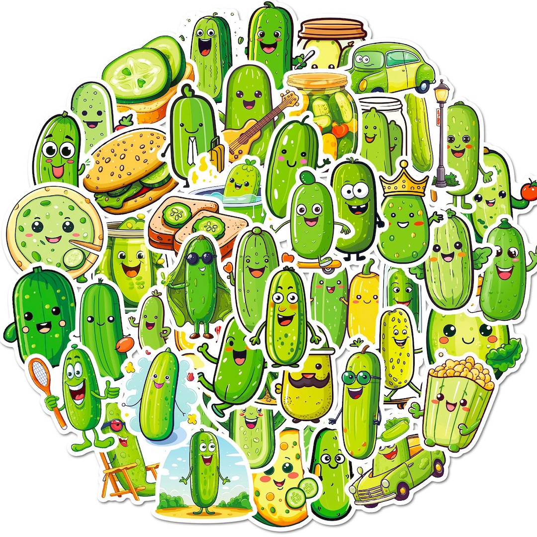 50/100pcs Cartoon Pickle Stickers Decals DIY for Laptop Luggage ...