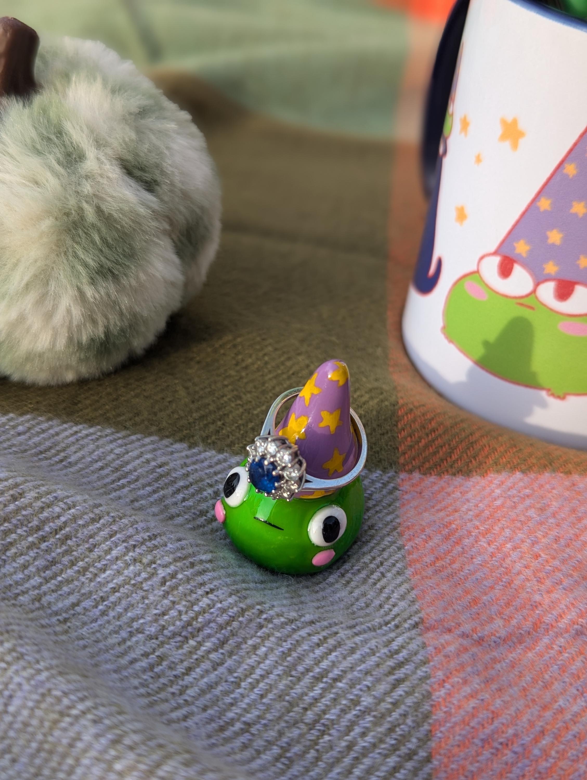 Wizard Frog Ring Holder | Handmade Ring Display | Cute Ring Storage ...