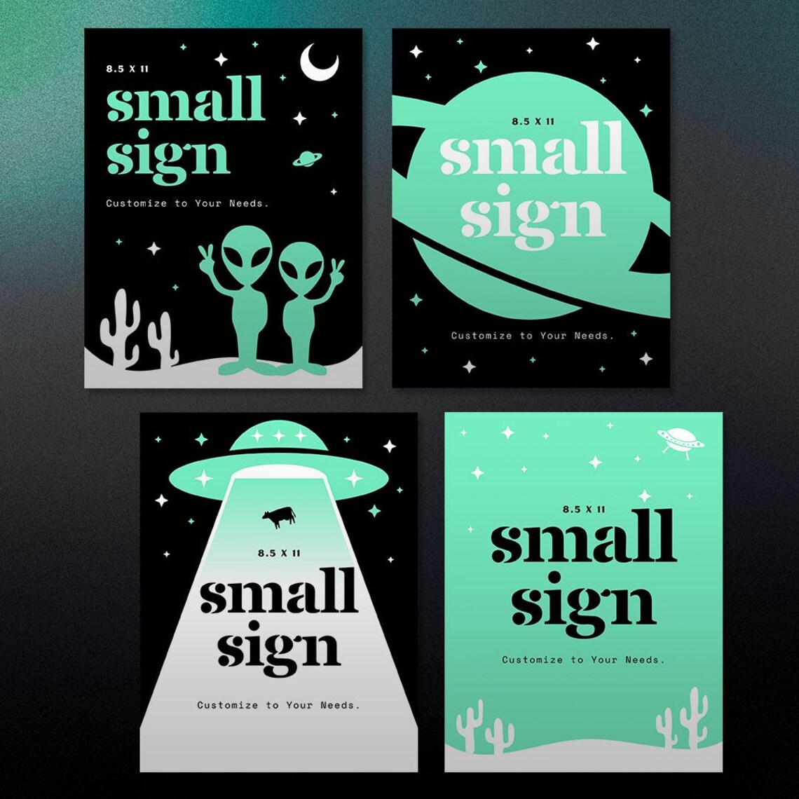 UFO Alien Signage Templates: Roswell Area 51, 8.5 X 11 (canva Editable ...