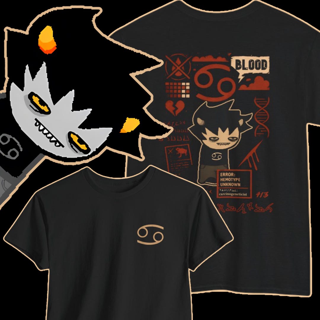 Karkat Vantas Homestuck Shirt Blood Aspect Tee Troll Symbol Graphic T ...