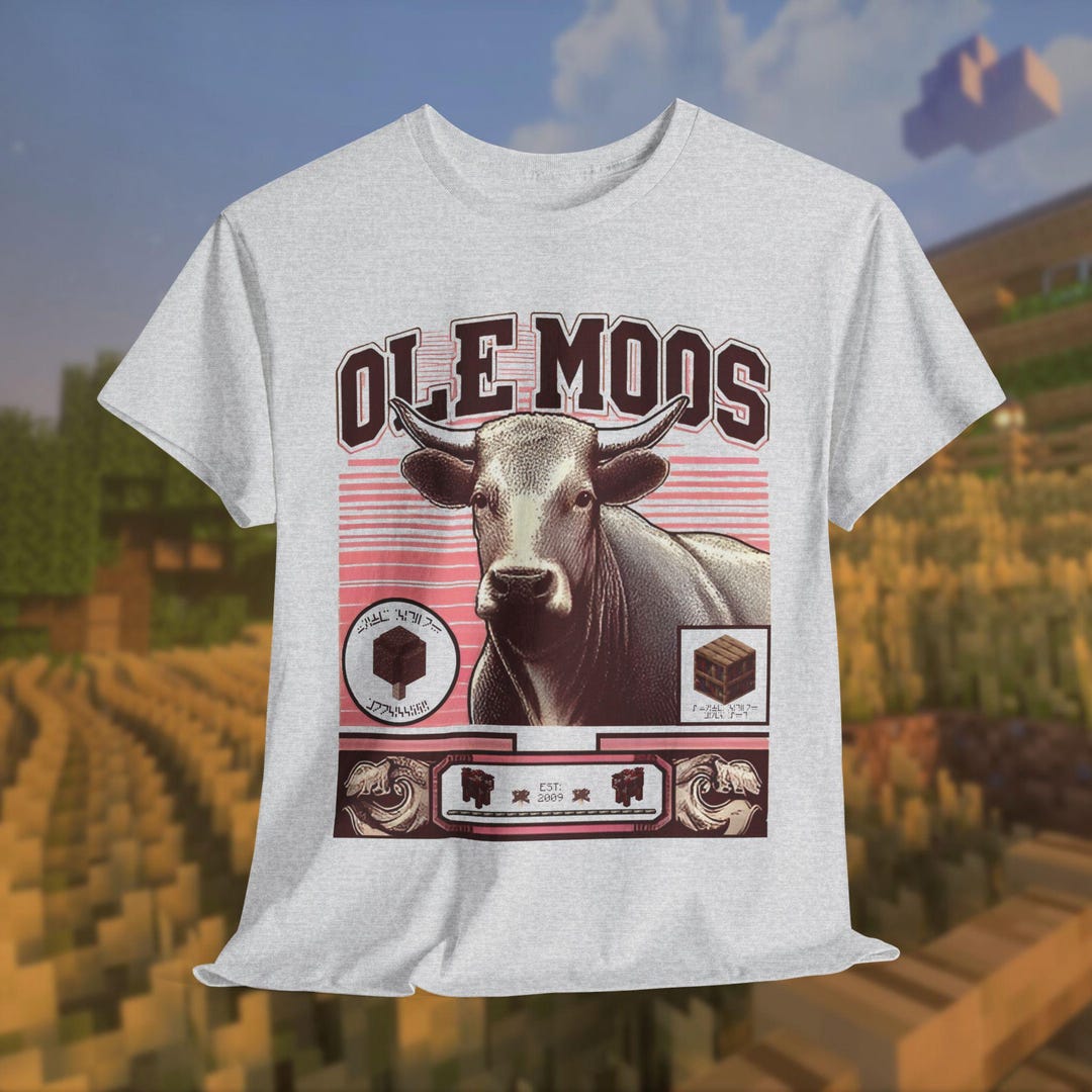 Minecraft MCAA Ole Moos Graphic Tee, MCFB, Minecraft College Football ...
