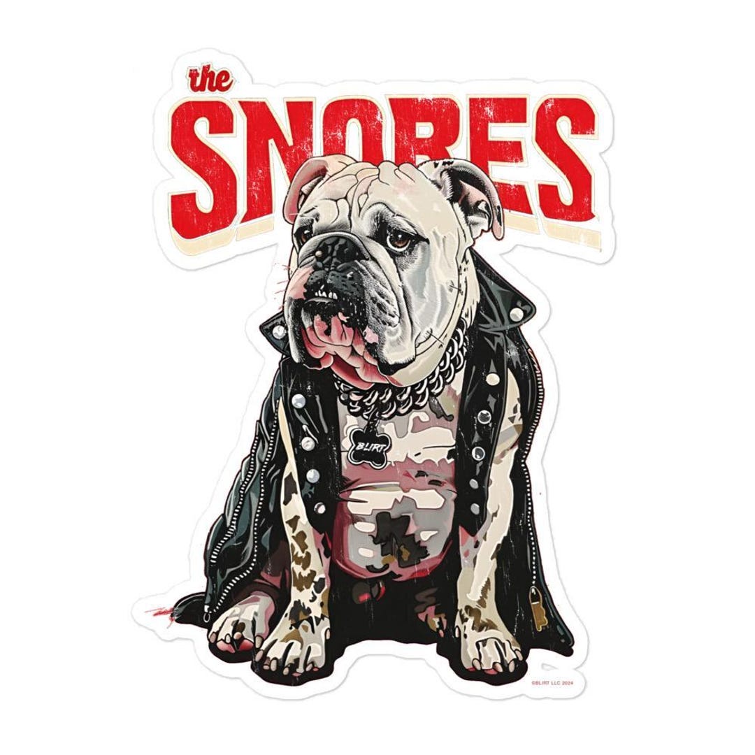 The Snores Sticker. Punk Rock English Bulldog Sticker. Cute Vinyl Dog ...