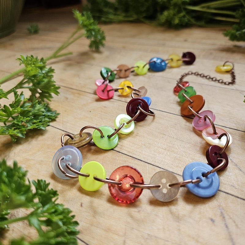 Button Necklace - Etsy