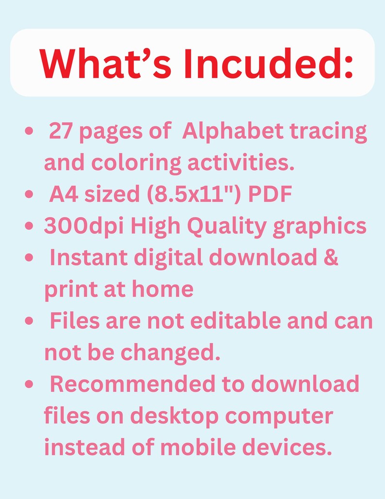 Printable Alphabet Tracing Worksheets for Kids, Preschool Activities, A ...